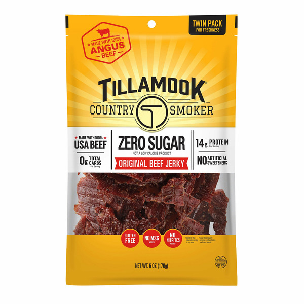 Tillamook Country Smoker Zero Sugar Beef Jerky, Twin Pack Same-Day ...