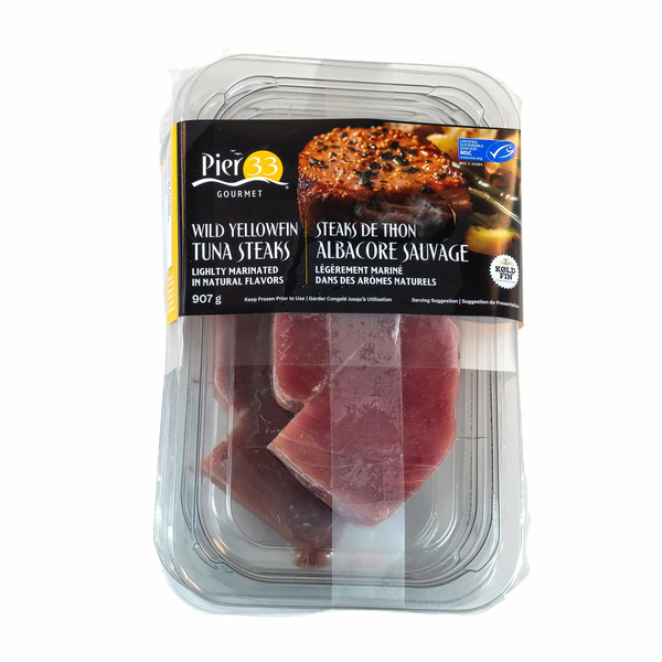 Pier 33 Gourmet Lightly Marinated Wild Yellowfin Tuna Steaks Same-Day ...