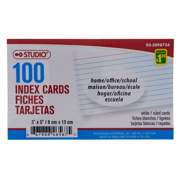 Studio Media Ligned Index Cards Same-Day Delivery | Dollarama
