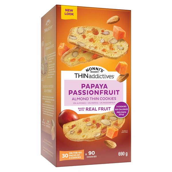 Nonni’s Bakery THINaddictives Papaya Passionfruit Almond Thin Cookies ...
