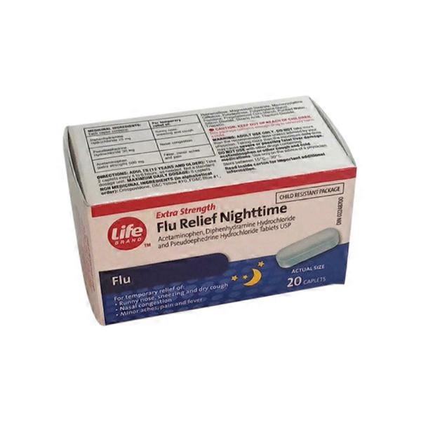 Life Brand Extra Strength Night Time Flu Relief (each) - Instacart