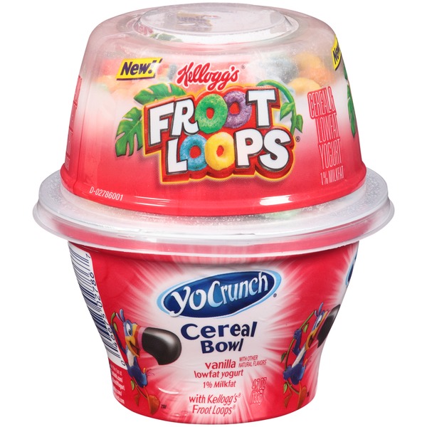 YoCrunch Cereal Bowl Vanilla with Kellogg's Froot Loops Lowfat Yogurt ...