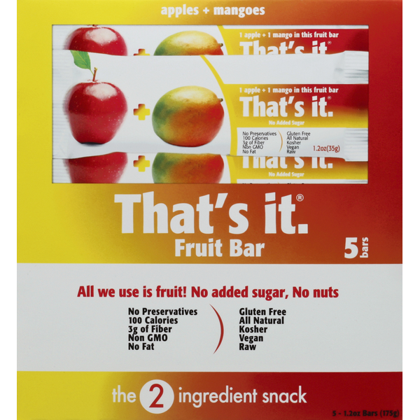 That's It Fruit Bar, Apple + Mangoes (5 each) - Instacart