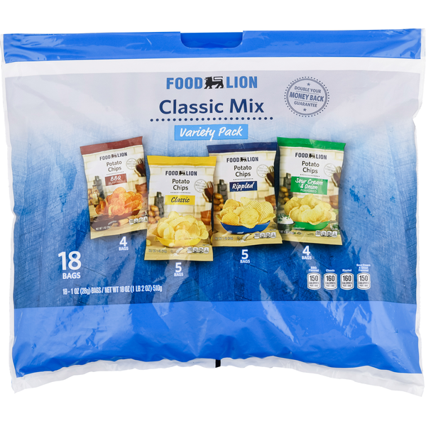 Food Lion Food Lion Potato Chips, Assorted, Classic Mix, Variety Pack ...