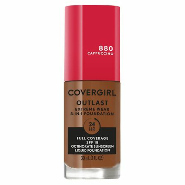 Walgreens COVERGIRL Foundation, 3-in-1, Cappuccino 880, SPF 18 Same-Day ...