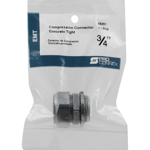 Pro Connex Compression Connector, Concrete Tight, EMT, 3/4 Inches (1 ...