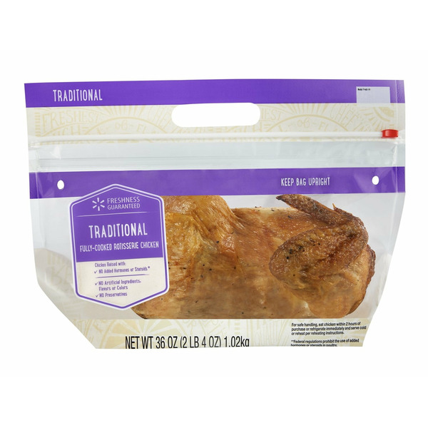 Walmart Freshness Guaranteed Traditional Fully-cooked Rotisserie ...