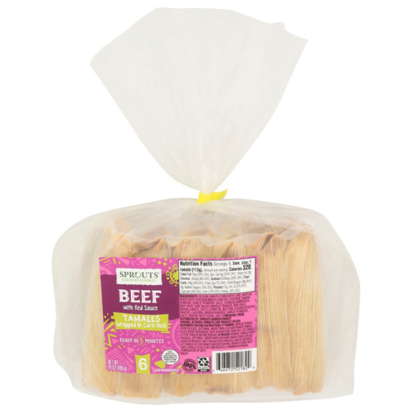 Sprouts Farmers Market Market Corner Beef Tamales With Red Sauce Same ...