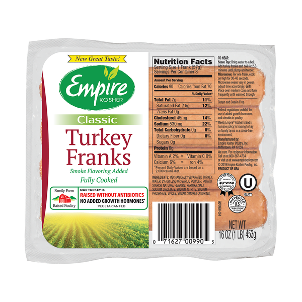 Empire Kosher Turkey Franks Same-Day Delivery or Pickup | Stew Leonard's