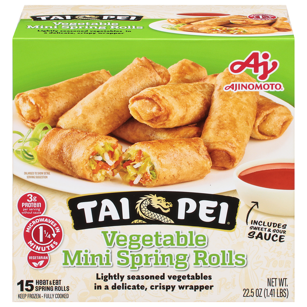 Smart & Final Ajinomoto Tai Pei Spring Rolls Vegetables Mini, Box Same ...