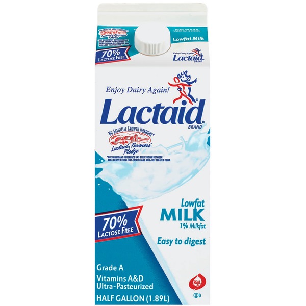 Lactaid 70% Lactose Free Lowfat Milk (0.5 gal) - Instacart