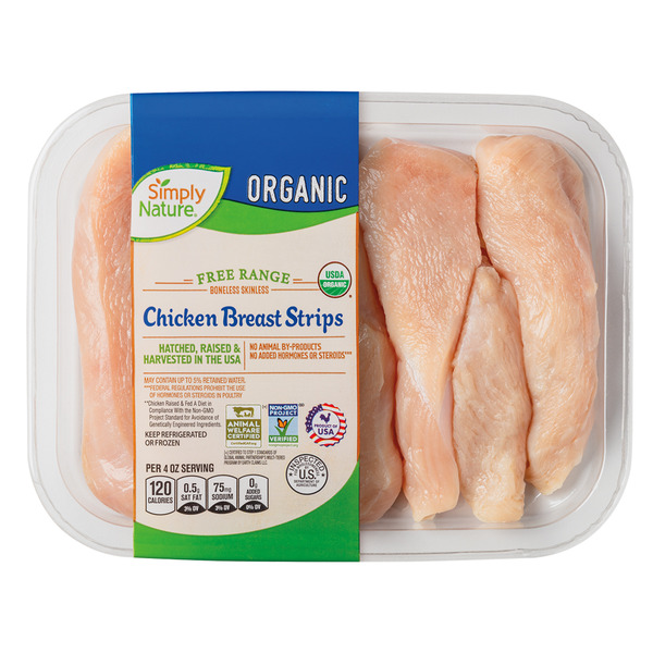 Simply Nature Fresh Organic Thin Sliced Chicken Breast Fillets Same-Day ...