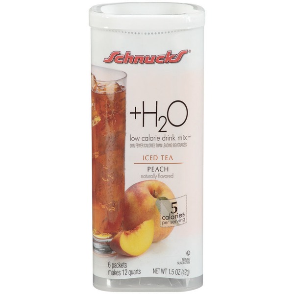 Schnucks +H20 Low Calorie Peach Iced Tea Packets Drink Mix (6 ct ...