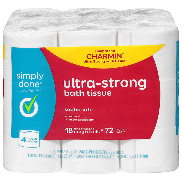 Simply Done 2-Ply Mega Rolls Ultra-Strong Bath Tissue Same-Day Delivery ...