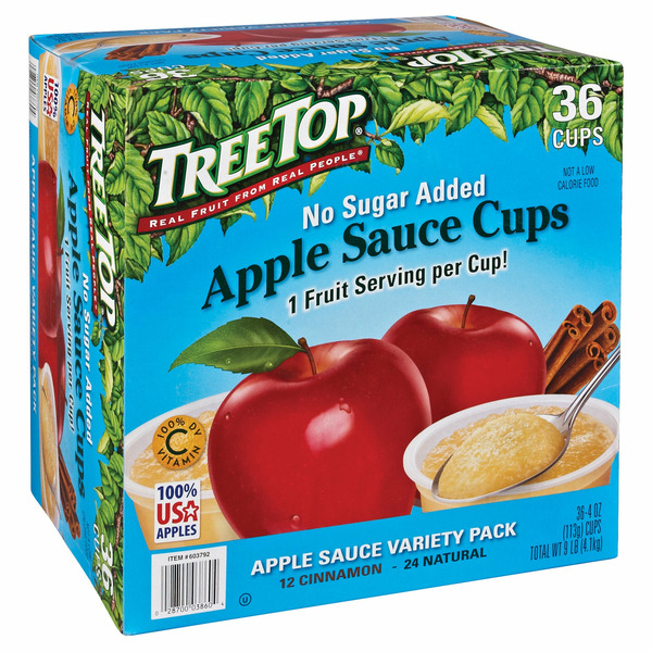 Tree Top No Sugar Added Apple/Cinnamon Variety Pack Apple Sauce Same ...