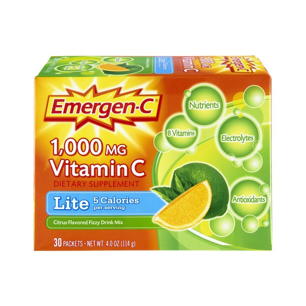 Emergen-C Vitamin C Lite Citrus Flavored Fizzy Drink Mix (4 oz) - Instacart