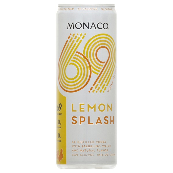 Monaco Vodka Seltzer, Lemon Splash (12 oz) - Instacart