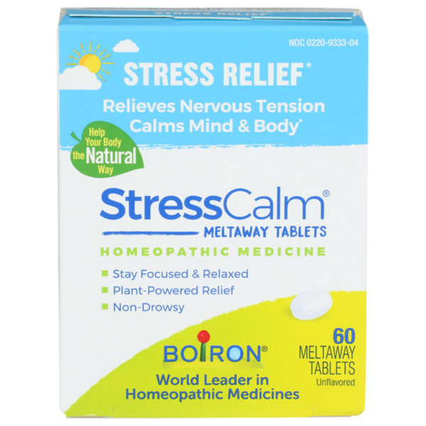 Boiron StressCalm Tablets Stress Relief, Reduces Nervous Tension, Calms ...