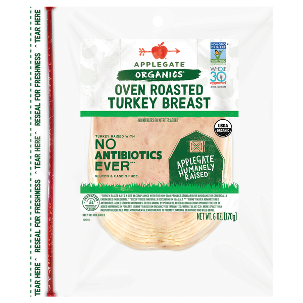 Applegate Organics Oven Roasted Turkey Breast Sliced Same-Day Delivery ...