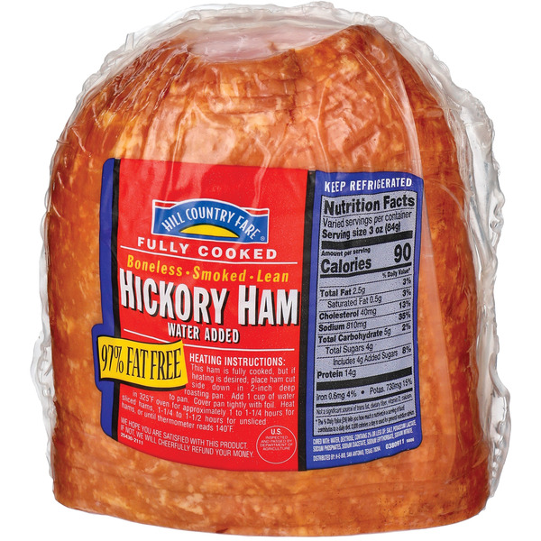 H-E-B Hill Country Fare Sliced Boneless Smoked Lean Hickory Ham, Fully ...