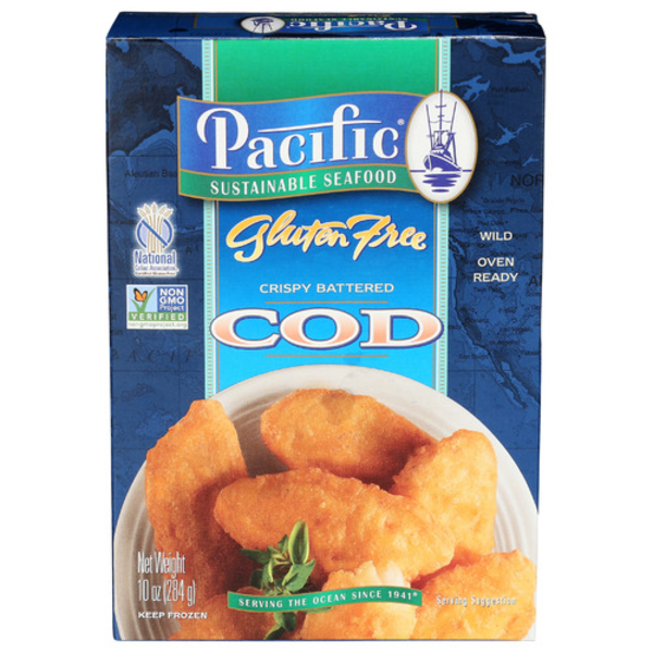 Pacific Sustainable Seafood Cod, Gluten Free, Crispy Battered Same-Day ...
