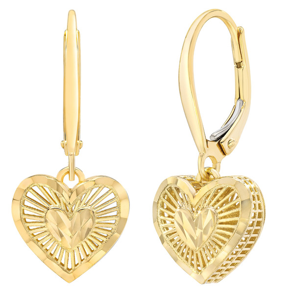 14kt Yellow Gold Heart Drop Earrings Same-Day Delivery | Costco