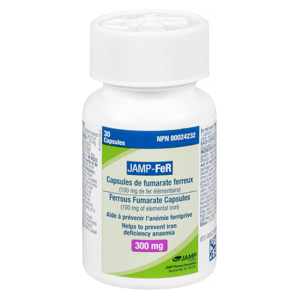 Jamp-FeR 300mg Ferrous Fumarate Capsules Same-Day Delivery | Pharmasave