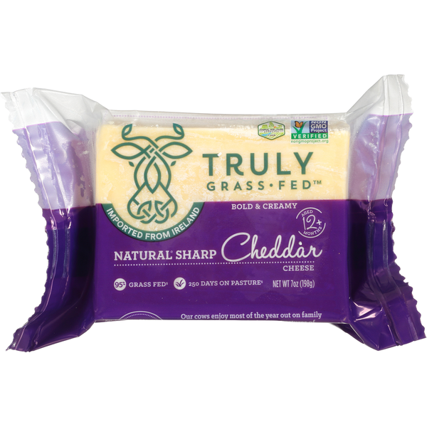Truly Grass Fed Cheese, Natural Sharp Cheddar Same-Day Delivery or ...