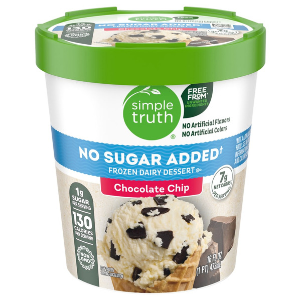 Kroger Simple Truth Low Carb Low Sugar Chocolate Chip Frozen Dessert ...