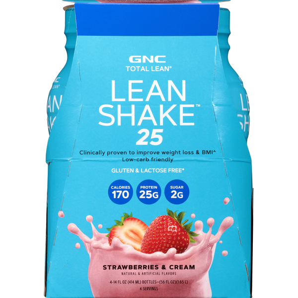 GNC Lean Shake, Strawberries & Cream, 25 (4 each) - Instacart