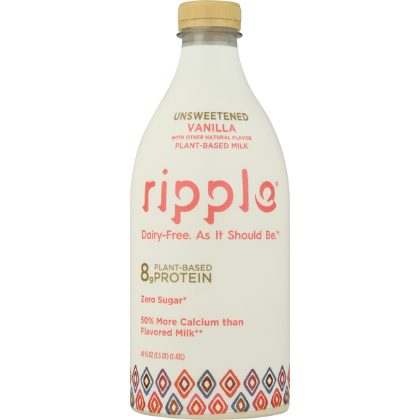 Ripple Plant-Based Milk, Vanilla, Unsweetened Same-Day Delivery ...