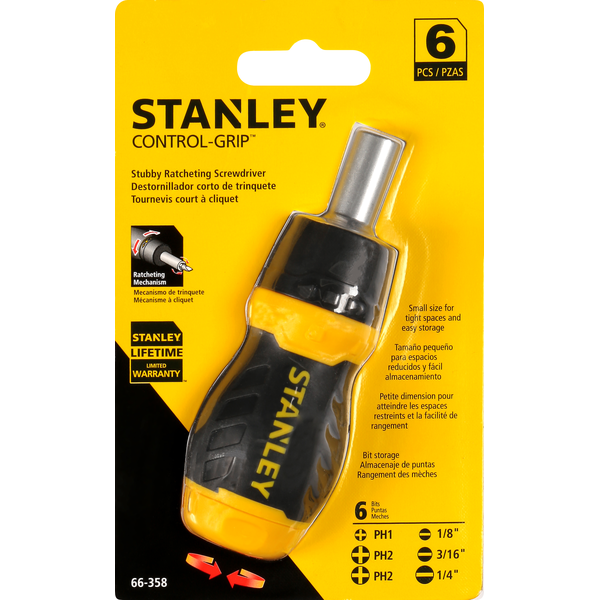 Stanley Stubby Ratcheting Screwdriver, 6 Pieces (1 each) - Instacart