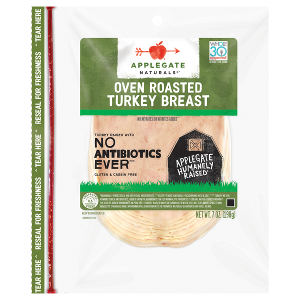 Applegate Naturals Oven Roasted Turkey Breast Sliced Same-Day Delivery ...