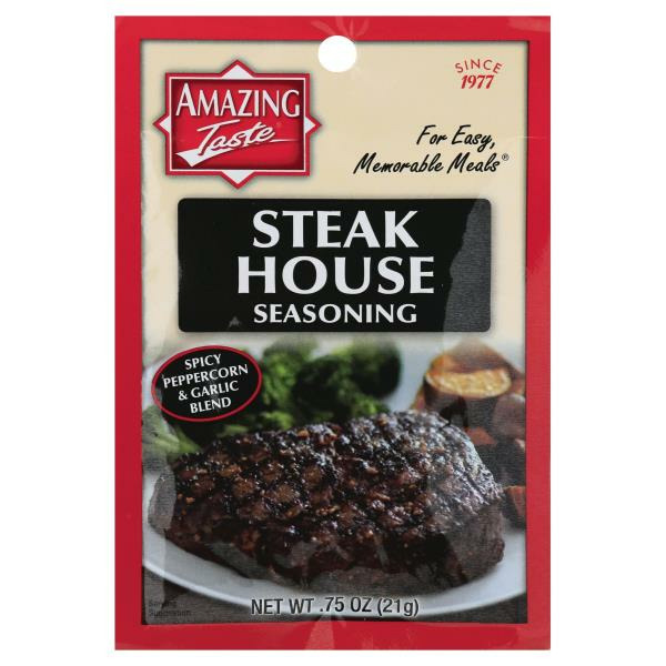 Amazing Taste Seasoning, Steak House, Spicy Peppercorn & Garlic Blend ...