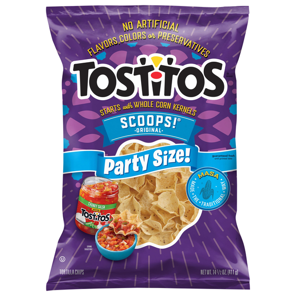 Food Lion Tostitos Tortilla Chips, Original, Scoops, Party Size Same ...