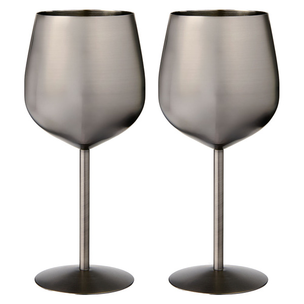 Crofton Wine Glasses Set of 2, Black,18.3 oz Same-Day Delivery or ...