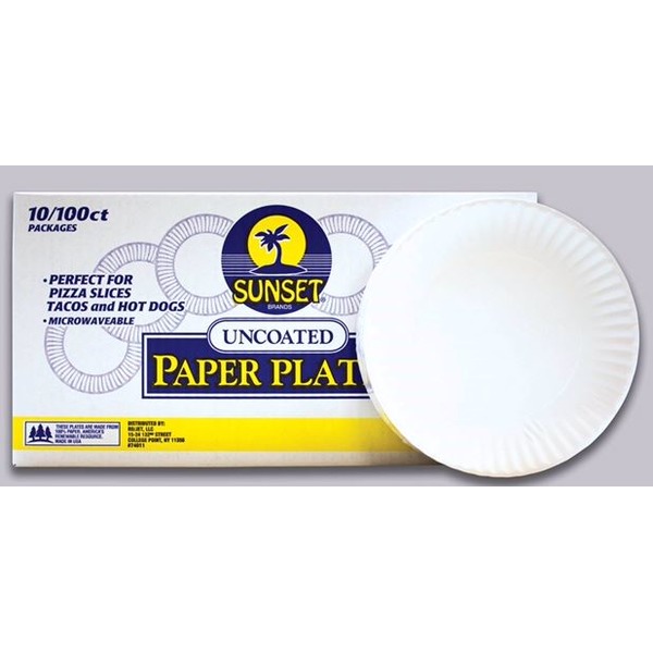 Restaurant Depot Sunset- Uncoated Paper Plates, 9" - 1000/cs Same-Day ...