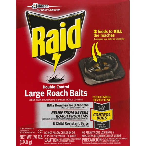 Raid Roach Baits, Large, Double Control (8 each) - Instacart