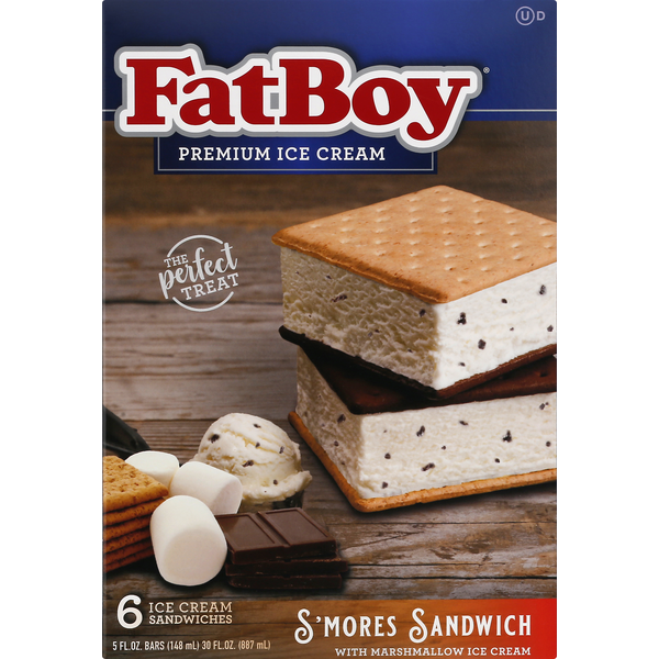 FatBoy Ice Cream Sandwich, S'mores Sandwich (6 each) - Instacart