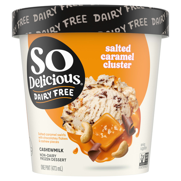 So Delicious Cashew Milk Frozen Dessert, Salted Caramel Cluster, Dairy ...