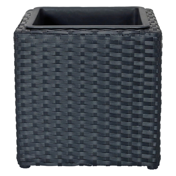 Belavi Rattan Effect Cube Planter - Black Same-Day Delivery or Pickup ...
