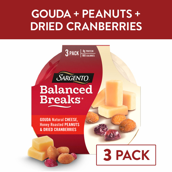 Sargento Balanced Breaks® Gouda Natural Cheese, Honey Roasted Peanuts ...