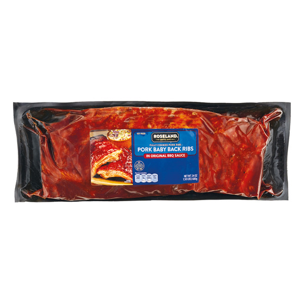 Roseland Fully Cooked Pork Baby Back Ribs in Original BBQ Sauce Same ...