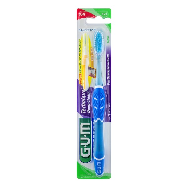 GUM Technique Deep Clean Deep Cleaning Between Teeth Toothbrush (1 ct ...