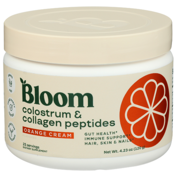 Bloom Nutrition Colostrum Supplement Powder, Orange Cream Same-Day ...