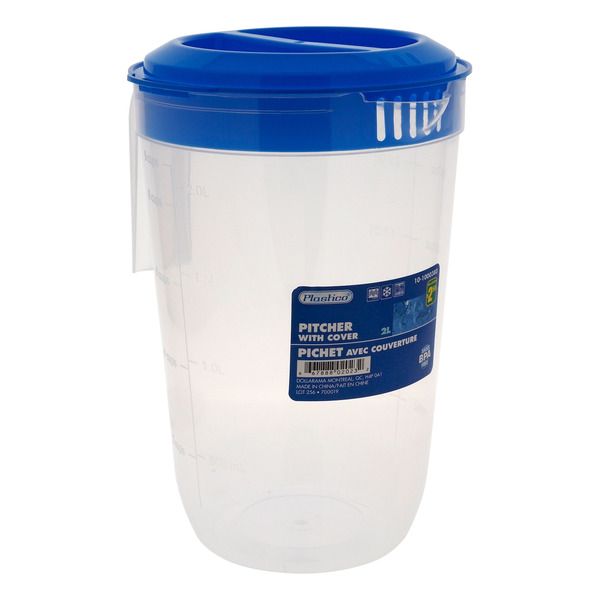 PlasticO 2L Plastic Pitcher With Cover Same-Day Delivery | Dollarama