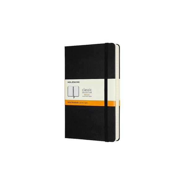Staples Moleskine Classic Expanded Ruled Hard Cover Notebook - Black ...
