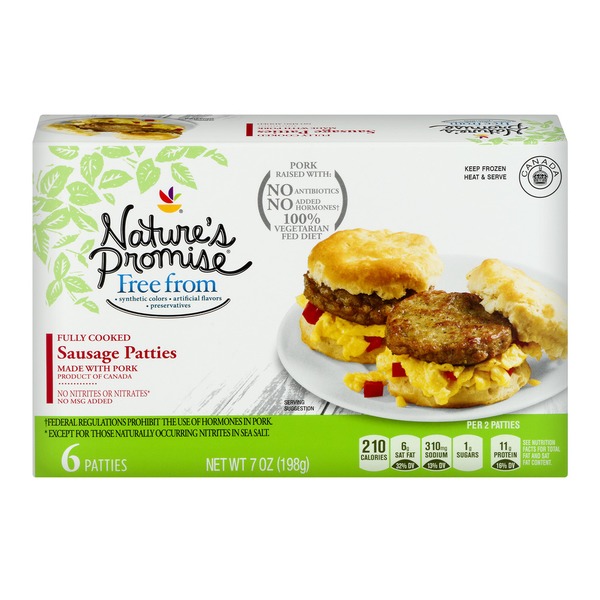 Nature's Promise Sausage Patties Pork - 6 CT (7 oz) - Instacart