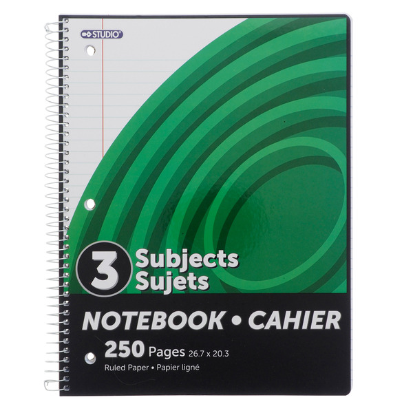 Tide 3-Subject Spiral Notebook 250P (Asst.) Same-Day Delivery | Dollarama