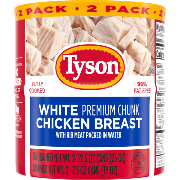Tyson Premium Chunk White Chicken Breast, Twin Pack Same-Day Delivery ...